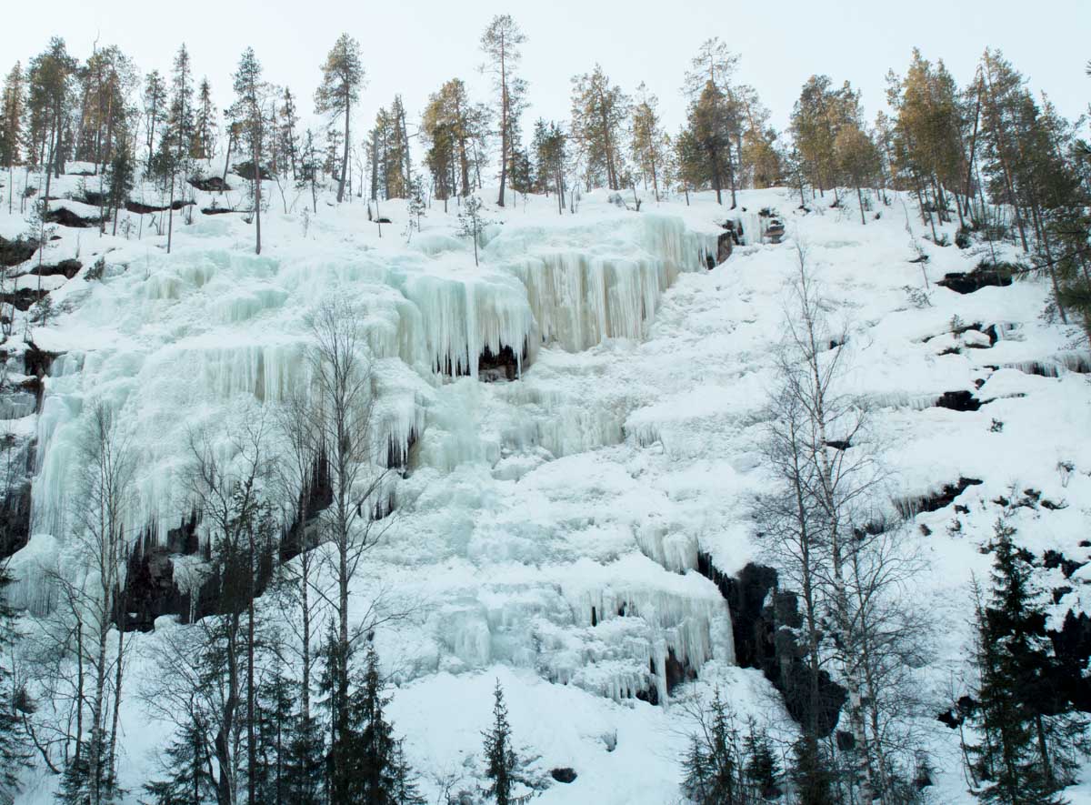 Hiking in the Korouoma Nature Reserve to the Frozen Waterfalls, Finland